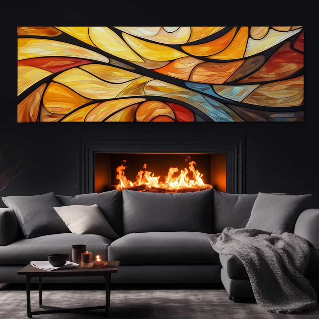 Obraz na plátně - Mozaika podzimního vibrato FeelHappy.cz Velikost obrazu: 180 x 60 cm