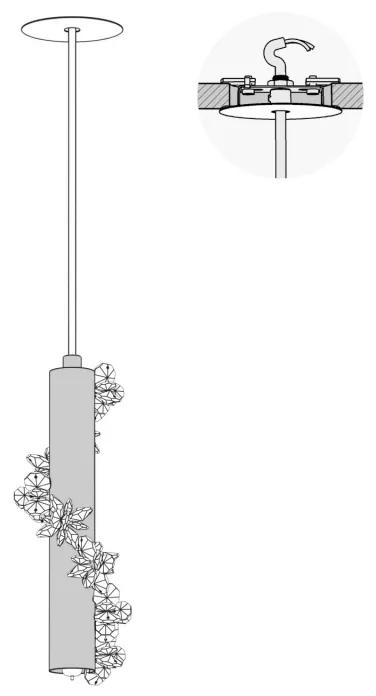 Moderní závěsné svítidlo FROZEN B-NI-CE (Stropní růžice) - ARTGLASS