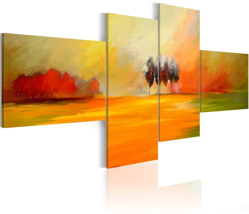 Obraz na plátně Bimago - Painted fields 100x45 cm