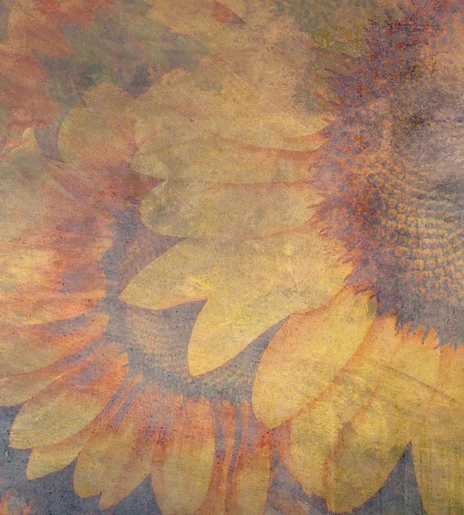 DIMEX | Vliesová fototapeta na zeď Abstrakt slunečnice MS-3-0383 | 225 x 250 cm | žlutá, oranžová