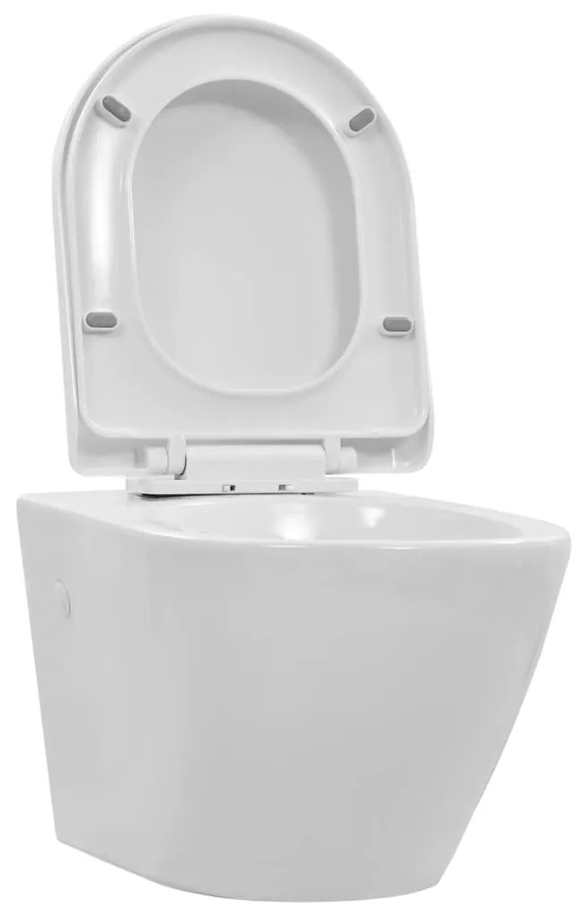 Závěsné WC bez okraje keramické bílé, 145237