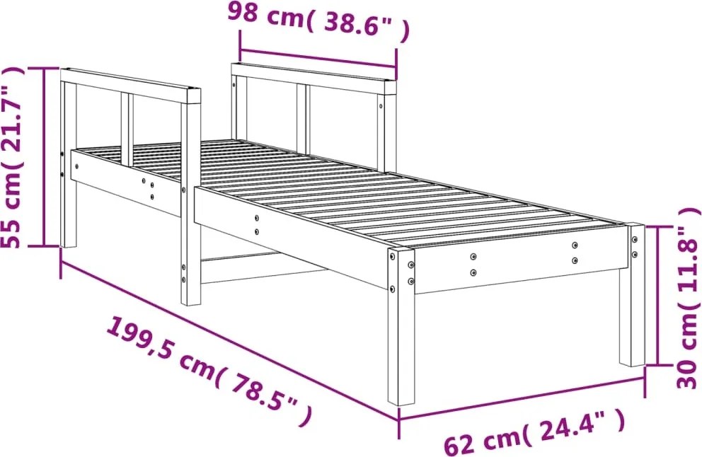 vidaXL Zahradní lehátko 199,5 x 62 x 55 cm masivní borové dřevo [832542] Barva: Přírodně impregnované