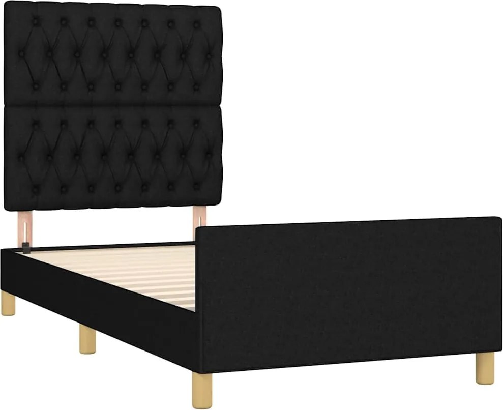 Rám postele bez matrací černá 90x190 cm textil 3125262
