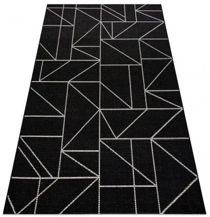 Dywany Luszczow Kusový koberec SIZAL FLOORLUX 20605 Černá / stříbrný TROJÚHELNÍK, GEOMETRICKÝ Rozměr koberce: 200 x 290 cm