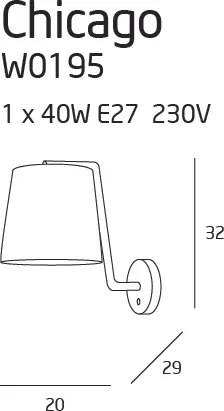 Nástěnné osvětlení MAXlight CHICAGO W0195
