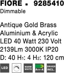 Závěsné LED svítidlo NOVA LUCE FIORE 40W 3000K 9285410 stmívatelné Triac
