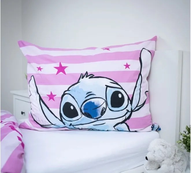 Jerry Fabrics Povlečení Lilo a Stitch Pink Stars 140x200, 70x90 cm