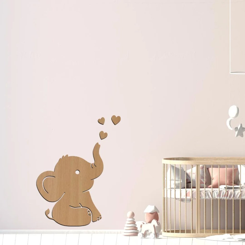dřevo života Dřevěná dekorace BABY SLON Zvolte barvu dekoru: Černá, Rozměry šxv (cm): 40x50