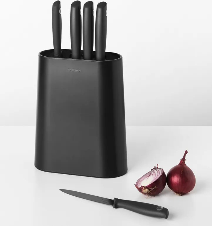Brabantia Stojan na nože šedá + 5ks nožů