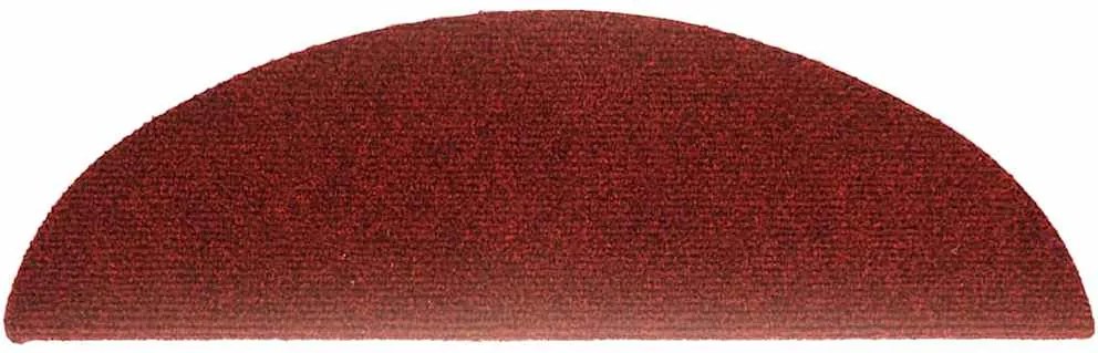 Schodové rohože samolepicí 15 ks 56 x 17 x 3 cm vínově červené půlkulaté 132694
