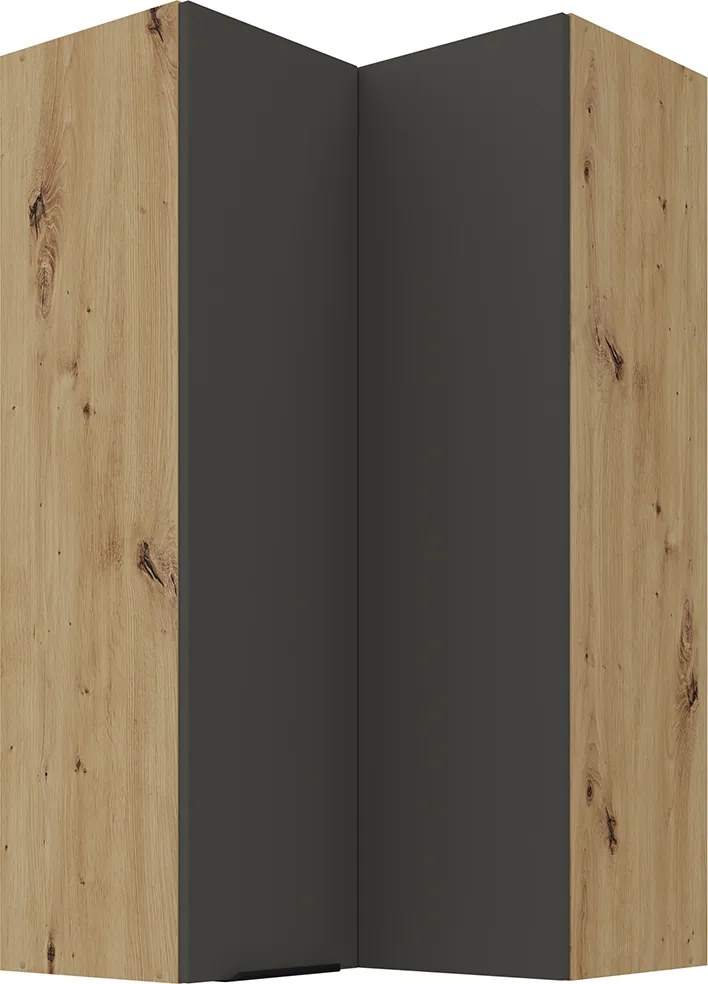ARIA pa | horní kuchyňská skříňka 60x60 GN-108 2F (90°) rohová s policemi | EXTRA VYSOKÁ | 60x60 cm | artisan/šedá grafit