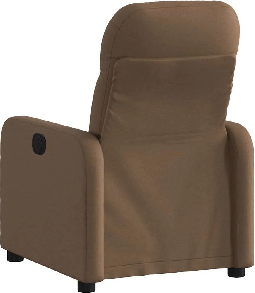 Elektrické polohovací křeslo hnědé textil 3206781