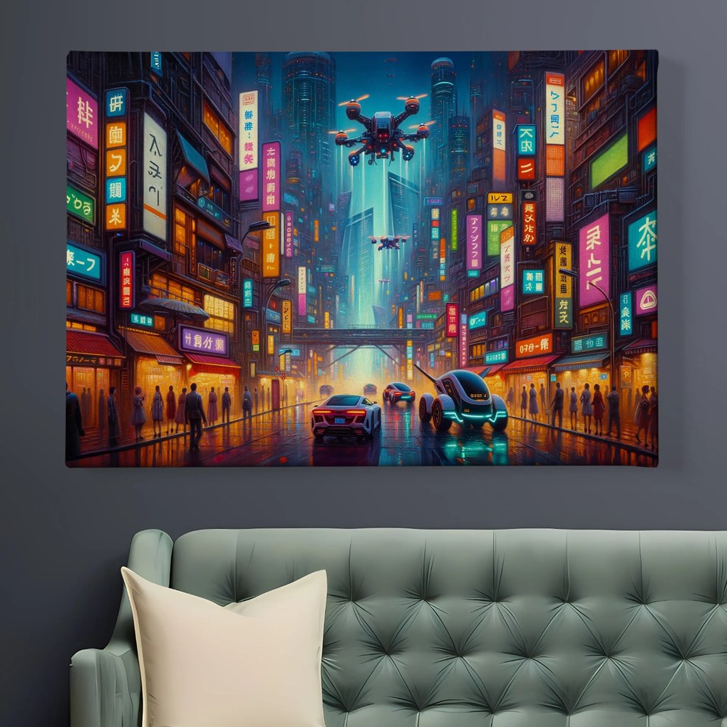 Obraz na plátně - Tokyo 2088 FeelHappy.cz Velikost obrazu: 150 x 100 cm