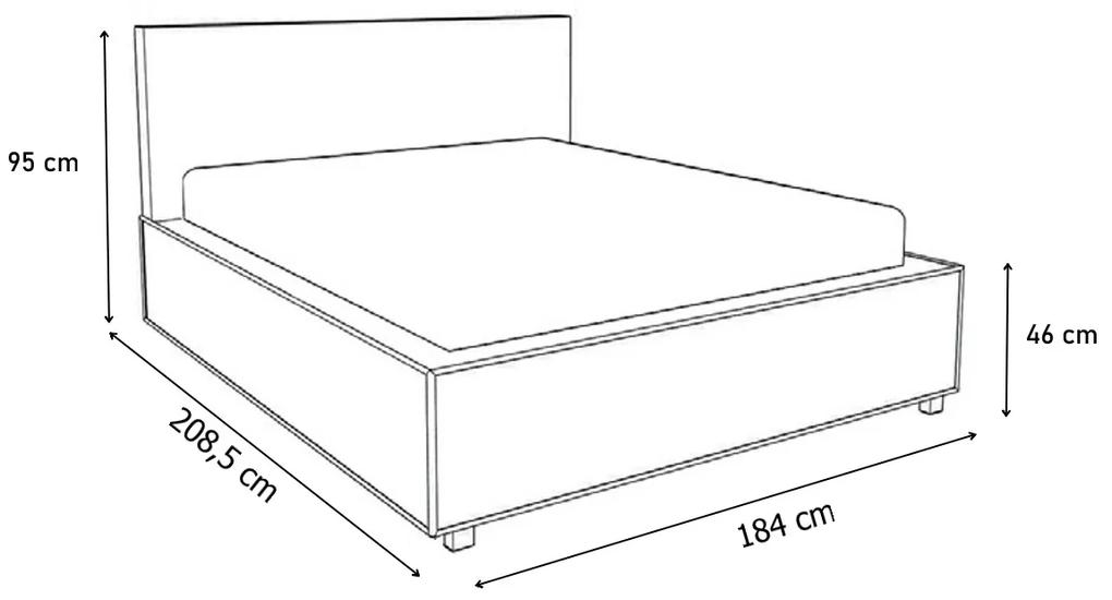 Postel LUNA + noční stolky + matrace BOHEMIA, 160x200, dub kraft/smooth grey