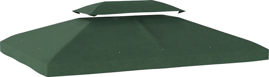 Outsunny náhradní střecha 4x3 m s vícepodlažní střechou, odtokovými otvory a UV ochranou, pouze střecha, BEZ rámu, zelená