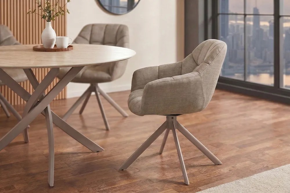 Designová otočná židle Vallerina béžová / šedo-hnědá