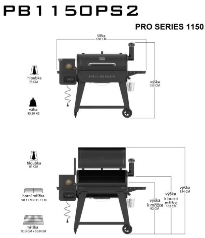 Peletový gril s udírnou PIT BOSS Pro Series 1150 Wifi