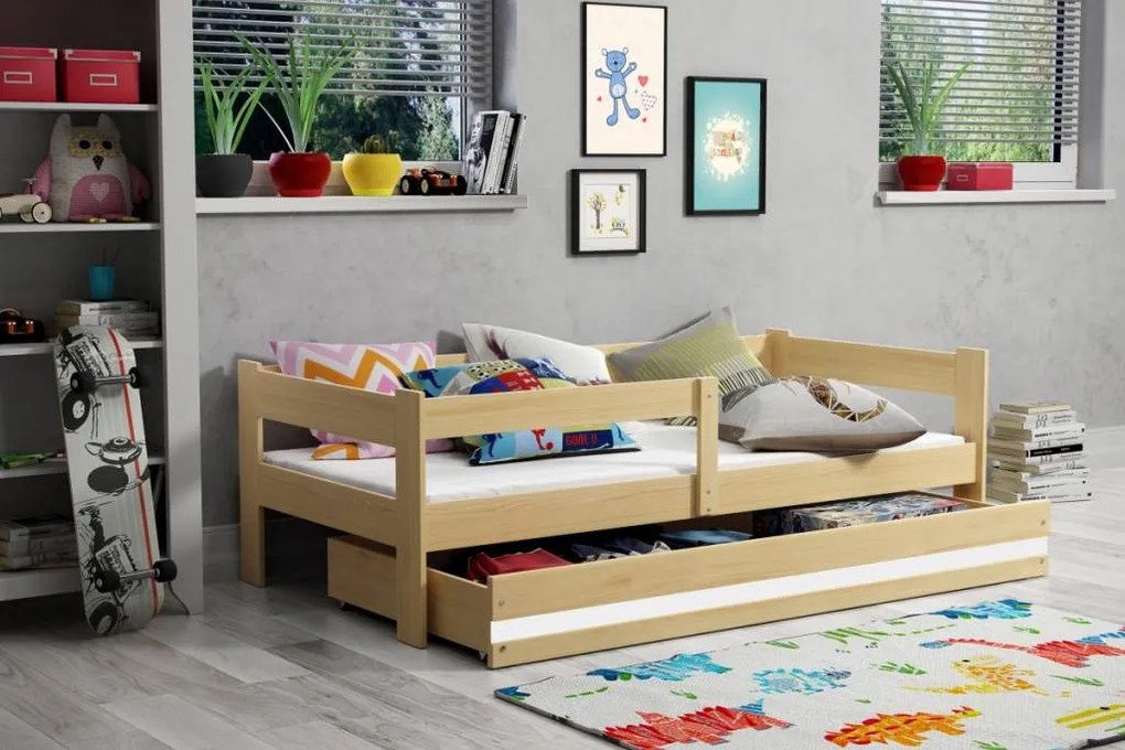 Dětská postel s úložným prostorem Heros, borovice + matrace ZDARMA!