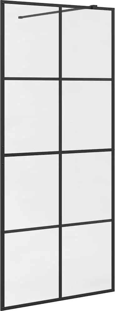 Zástěna do průchozí sprchy čiré ESG sklo 90 x 195 cm černá 151034