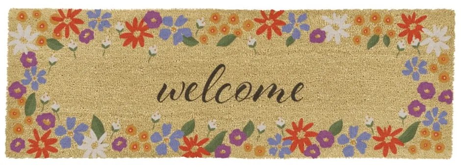 Rohožka z kokosového vlákna 40x120 cm Welcome Floral – Artsy Doormats