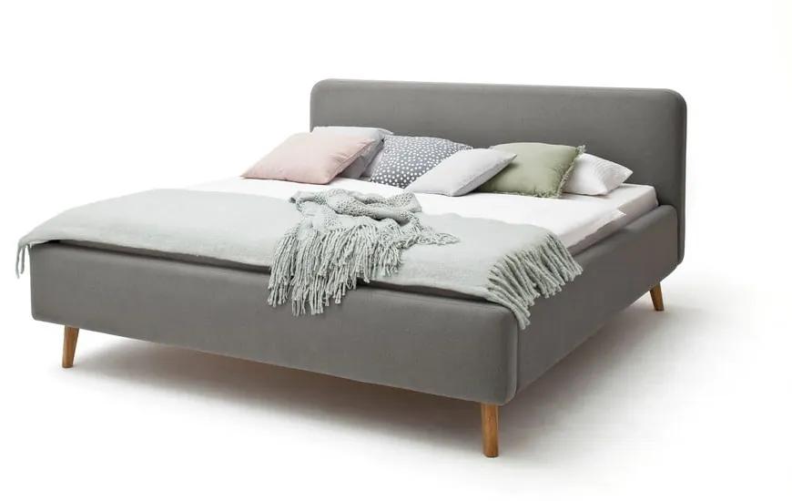 Šedá čalouněná dvoulůžková postel 140x200 cm Mattis – Meise Möbel