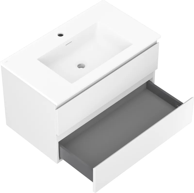 Mexen Orio, koupelnová skříňka 80 cm s umyvadlem Otis, 2 zásuvky, bílá matná, 91A10-08047-2-BFF01-W18M01