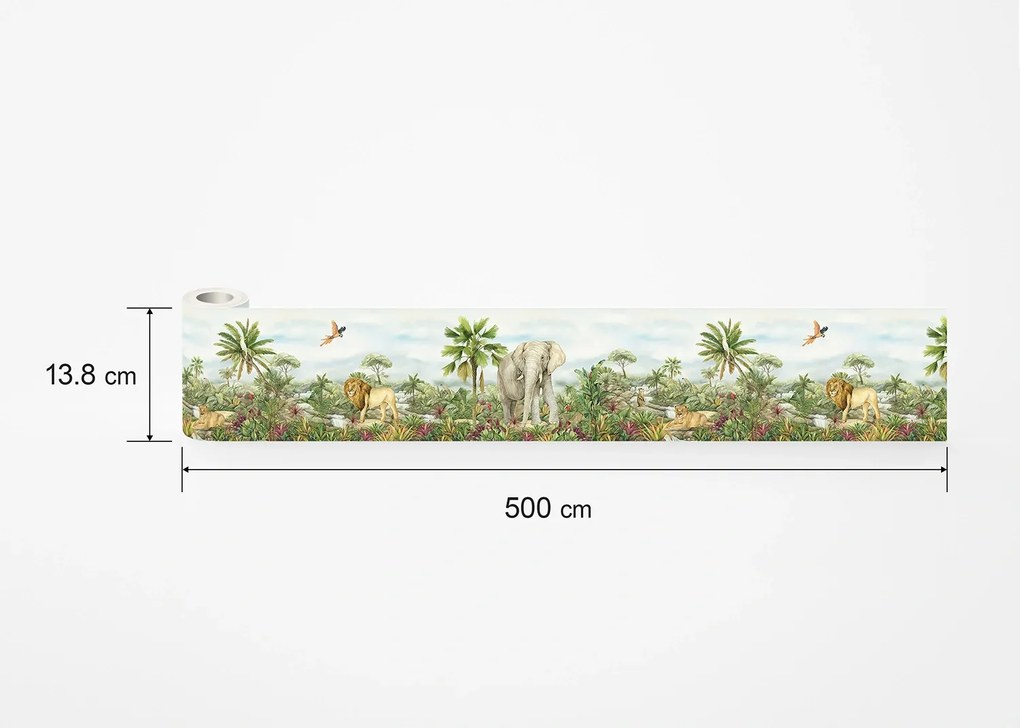 Dětská samolepící bordura na zeď Jungle | 5 m x 13.8 cm | DWBD8181