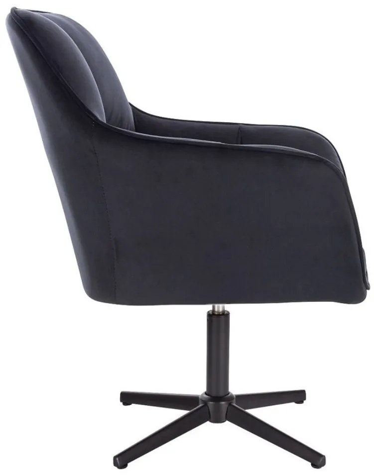 LuxuryForm DESIGN Otočné křeslo AMALFI VELUR na černém kříži - černé