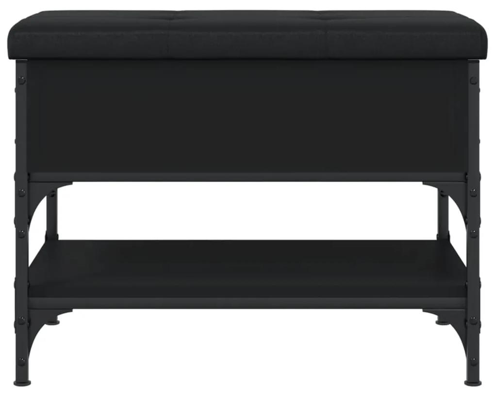 Lavice s botníkem černá 62 x 42 x 45 cm kompozitní dřevo - Default Title