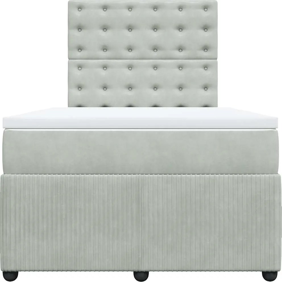 Box spring postel s matrací světle šedá 120 x 200 cm samet 3294622