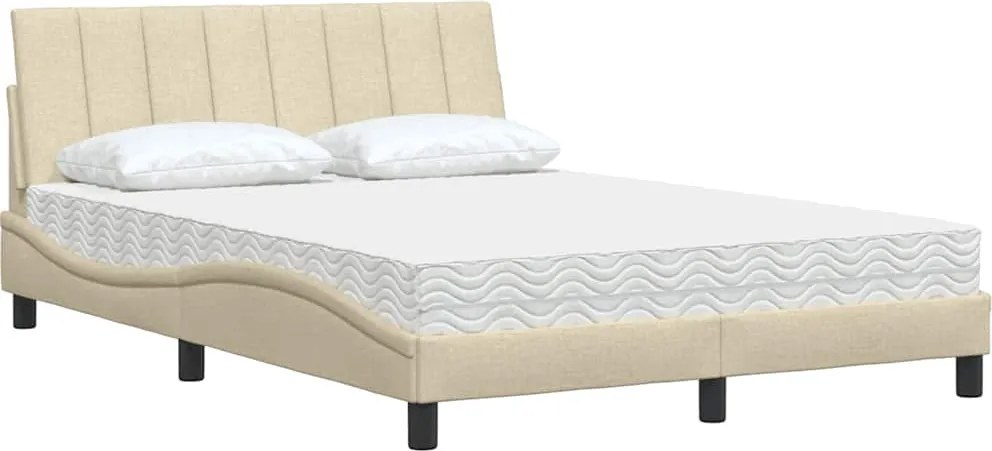 Postel s matrací Hanko krémová 140 x 190 cm textil 3310529