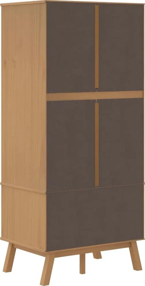 vidaXL Šatní skříň OLDEN šedá a hnědá 76,5x53x172 cm masivní borovice [358595]