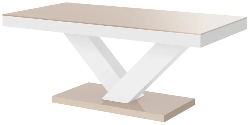 Konferenční stolek VICTORIA MINI (cappucino lesk/bílá lesk/cappucino lesk)