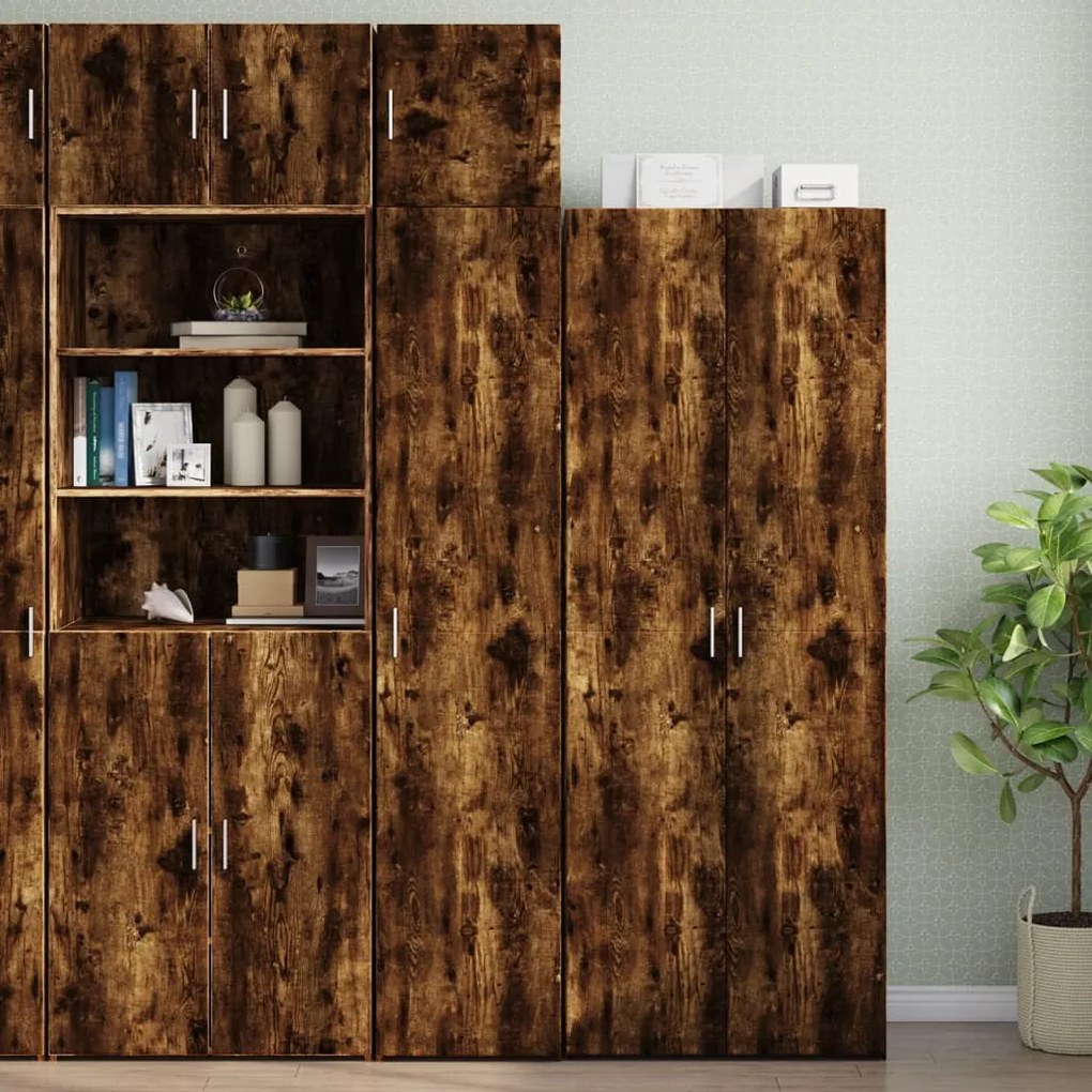 Úzká úložná skříňka kouřový dub 40x42,5x225 cm kompozitní dřevo 3281277