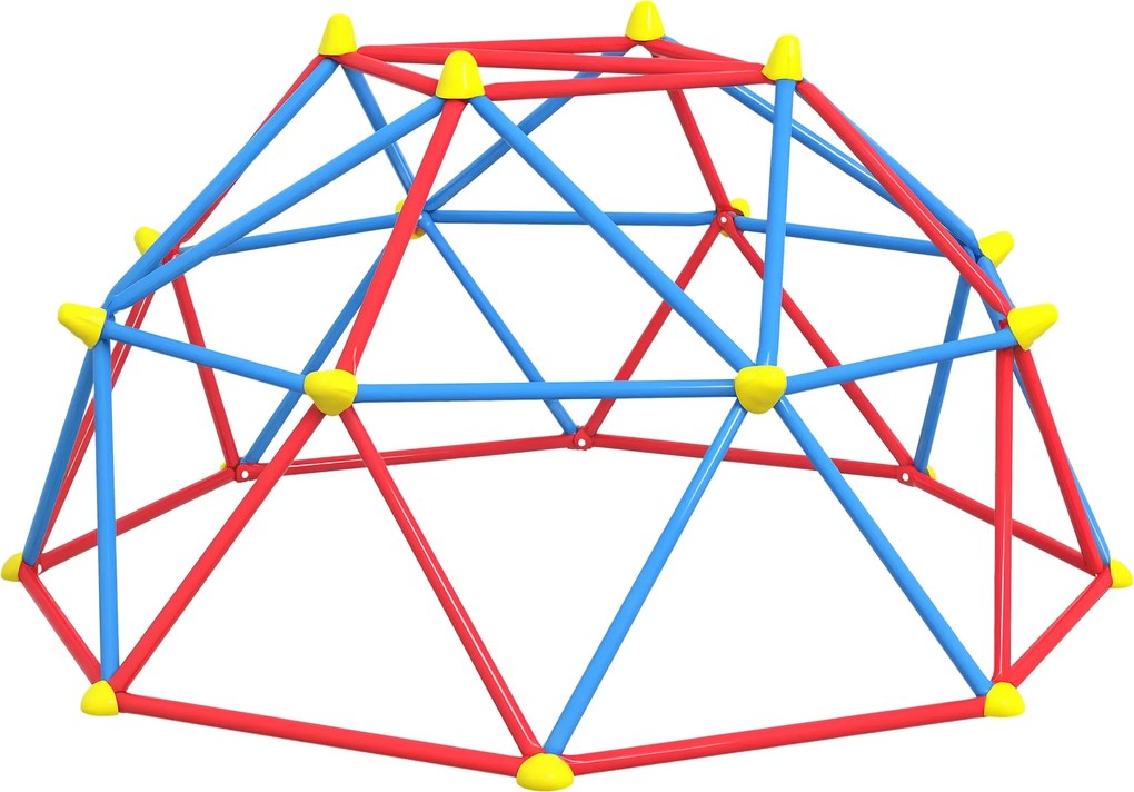 Outsunny Geometrická Lezecká Dómová Struktura pro Dětské Hřiště pro Děti ve Věku 3-8 let s UV-Odolným Kovovým Rámem, Nosnost 180 kg pro Zahradu, Patio