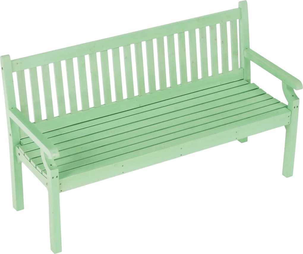 Kondela Dřevěná zahradní lavička, neo mint, 150 cm, KOLNA