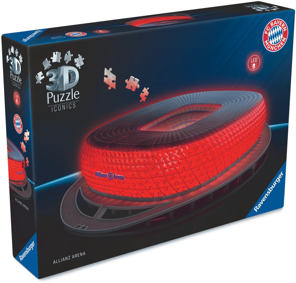 Ravensburger 120080336 iconics: allianz arena (noční edice)