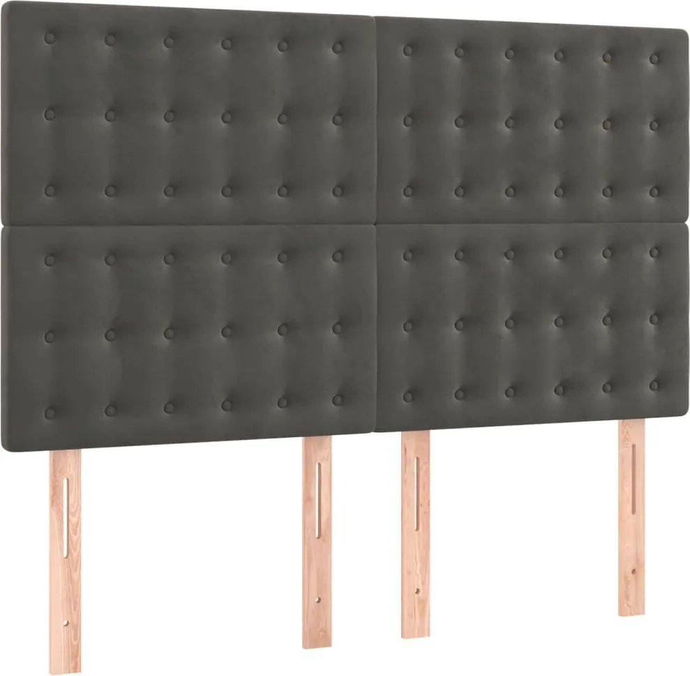 Box spring postel s matrací tmavě šedá 140x200 cm samet 3138086