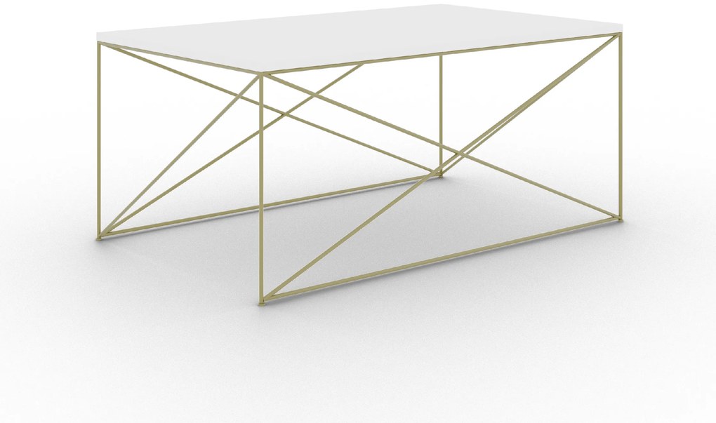 ADRK Konferenční stolek DANTE G-WM 100, bílá mat/zlatá
