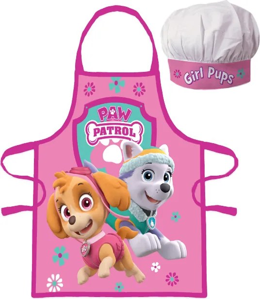 DĚTSKÁ ZÁSTĚRA S ČEPICÍ PAW PATROL 45X50 CM, 2X33CM VZOROVANÁ