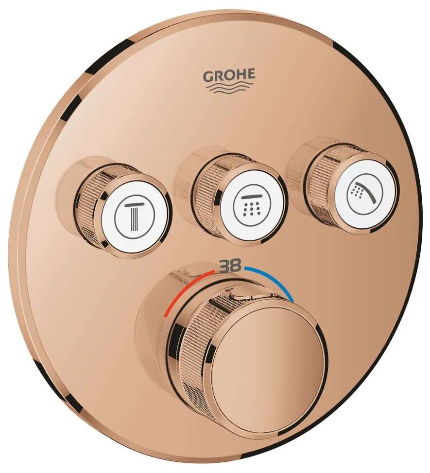 Grohe Grohtherm SmartControl - Termostatická sprchová podomítková baterie, 3 ventily, Warm Sunset 29121DA0