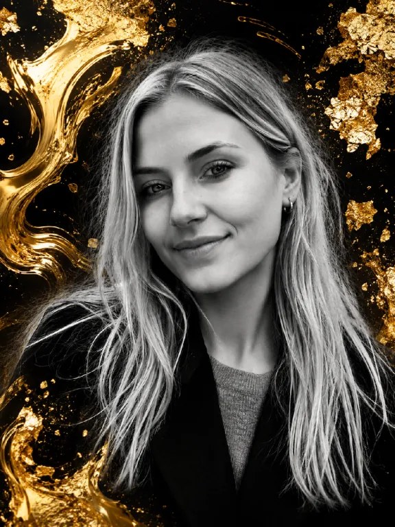 Foto obraz z vlastní fotky na plátno – Luxusní Glamour Gold styl se zlatými prvky Rozměry obrazu: 40 x 50 cm