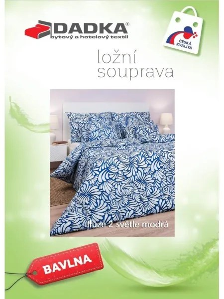 DADKA Povlečení bavlna Iluze 2 světle modrá 140x200, 70x90 cm