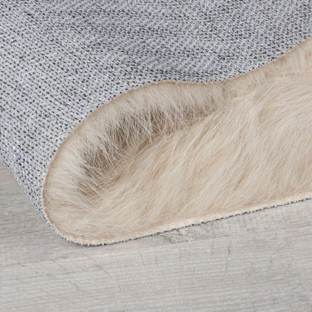Kusový koberec Waffle Faux Fur Ivory, 180x290, béžová, obývacia izba, Flair Rugs