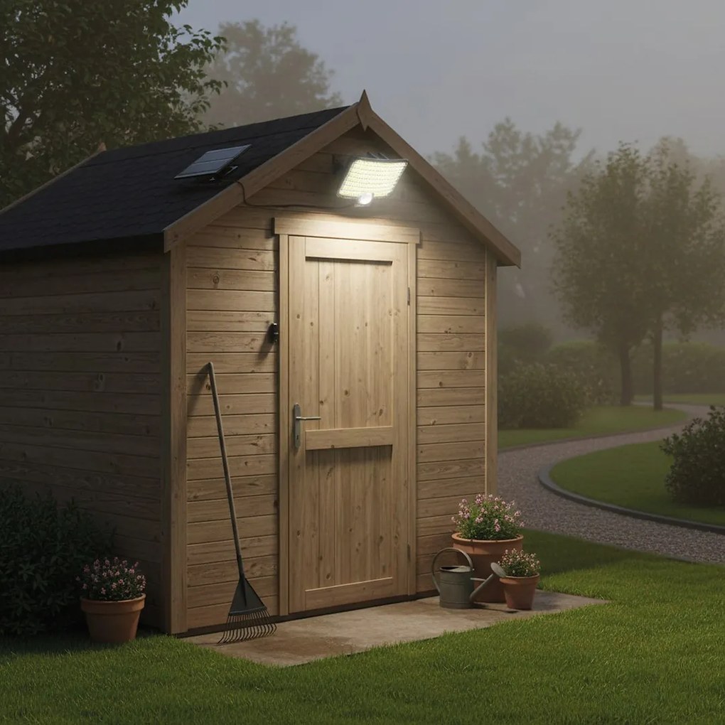 Exteriérové solární nástěnné LED svítidlo Alex, 1x LED 5,5w, černá, pohybový senzor