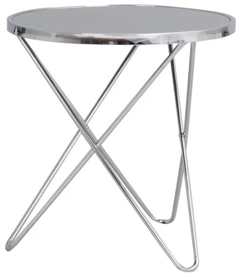 Kovový příruční stolek se skleněnou deskou Folke Stoke, ⌀ 55 cm