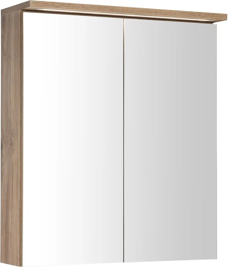 Aqualine Aqualine, KAWA STRIP Galerka s LED osvětlením 60x70x22cm, dub emporio, WGL36S