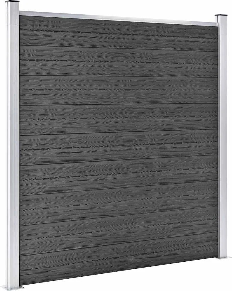Set plotového dílce WPC 965 x (105–186) cm černý 3070441