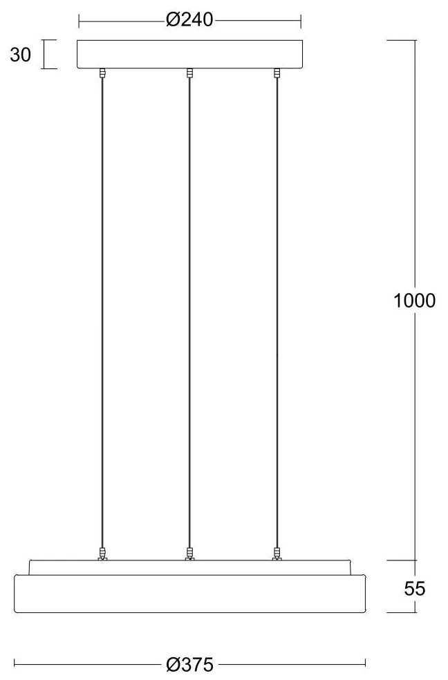 Závěsné LED svítidlo Osmont CARINA LE IP40 Varianta: CARINA LE2, Ø 500 mm, 50 W, 3000 K, ČERNÁ
