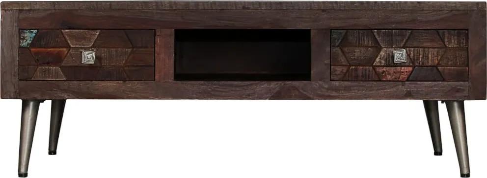 vidaXL Konferenční stolek masivní recyklované dřevo 100 x 60 x 35 cm [245918] Barva: tmavě hnědá